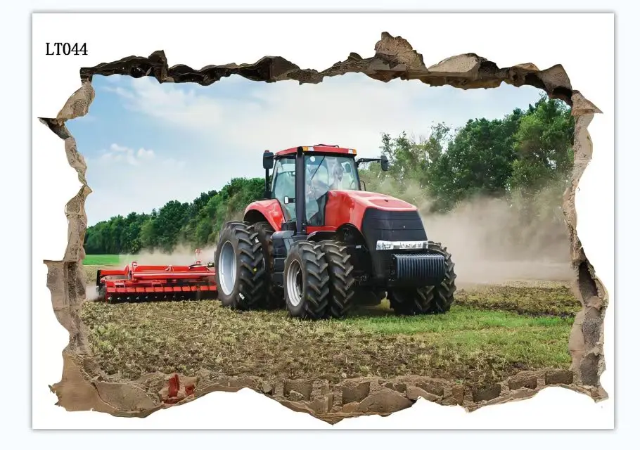 3D super large heavy-duty agricultural equipment wall sticker excavator ...