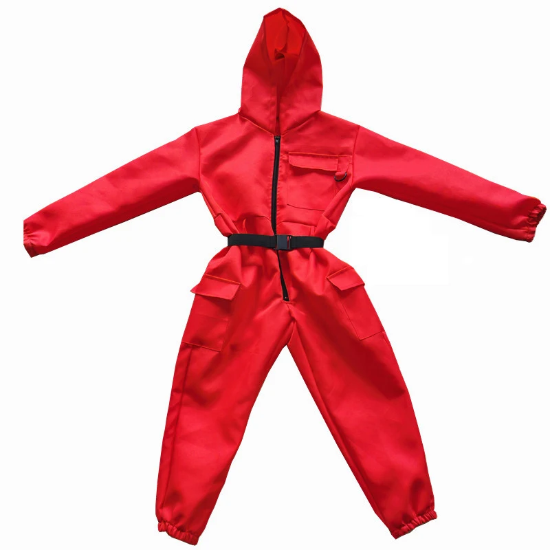 Kids Adult Calamari Game Guard Cosplay Costume Red Work Jumpsuit ...