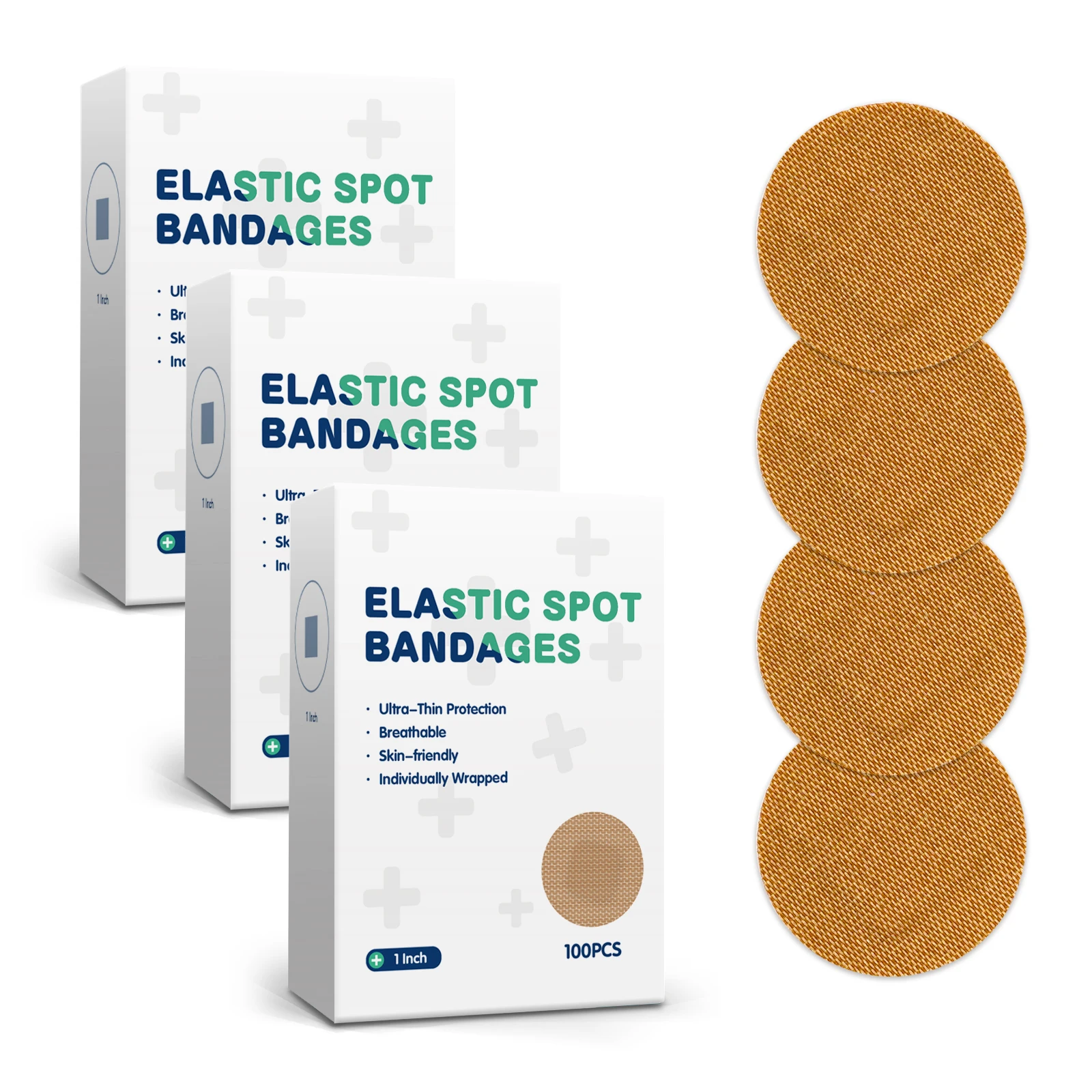 100pcs-Round-Band-Aid-Skin-Color-Wound-Dressing-Plasters-Medical-Strips ...