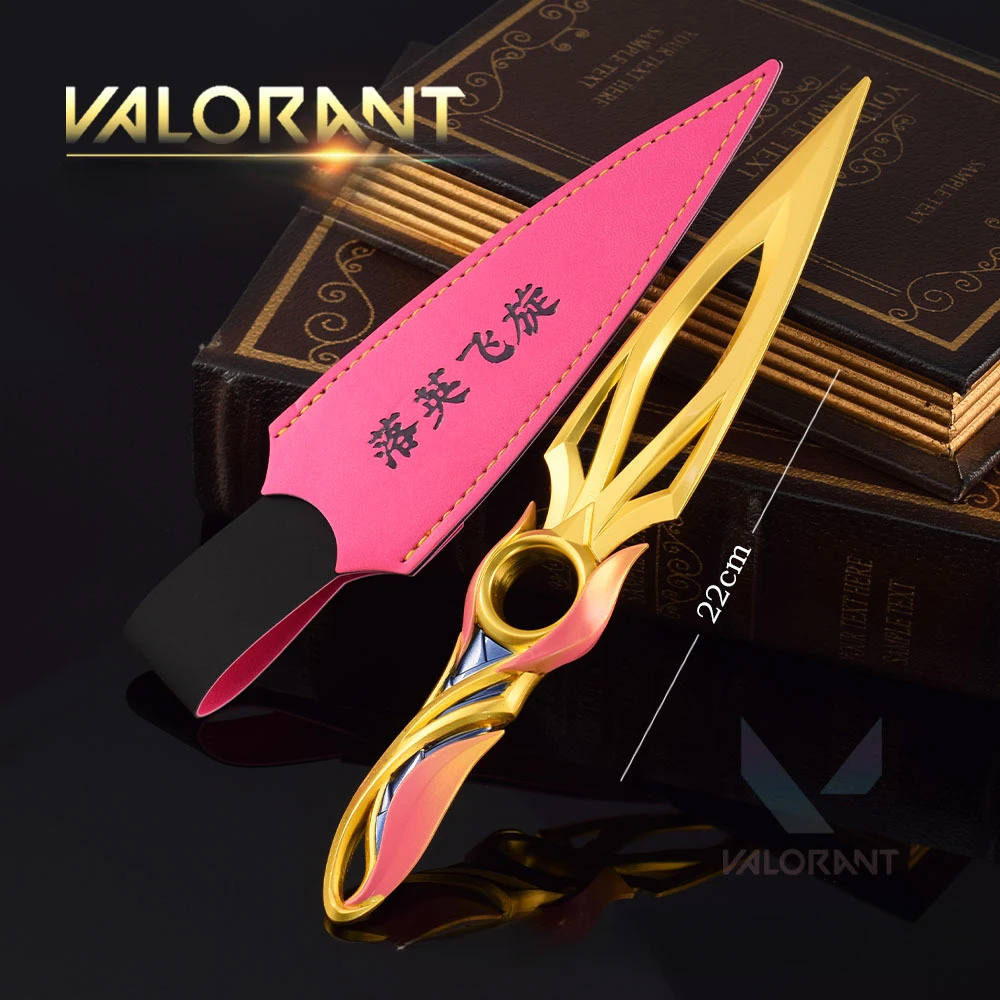 22cm-Mystbloom-Kunai-with-PU-Sheath-Keychain-Valorant-Game-Peripheral ...