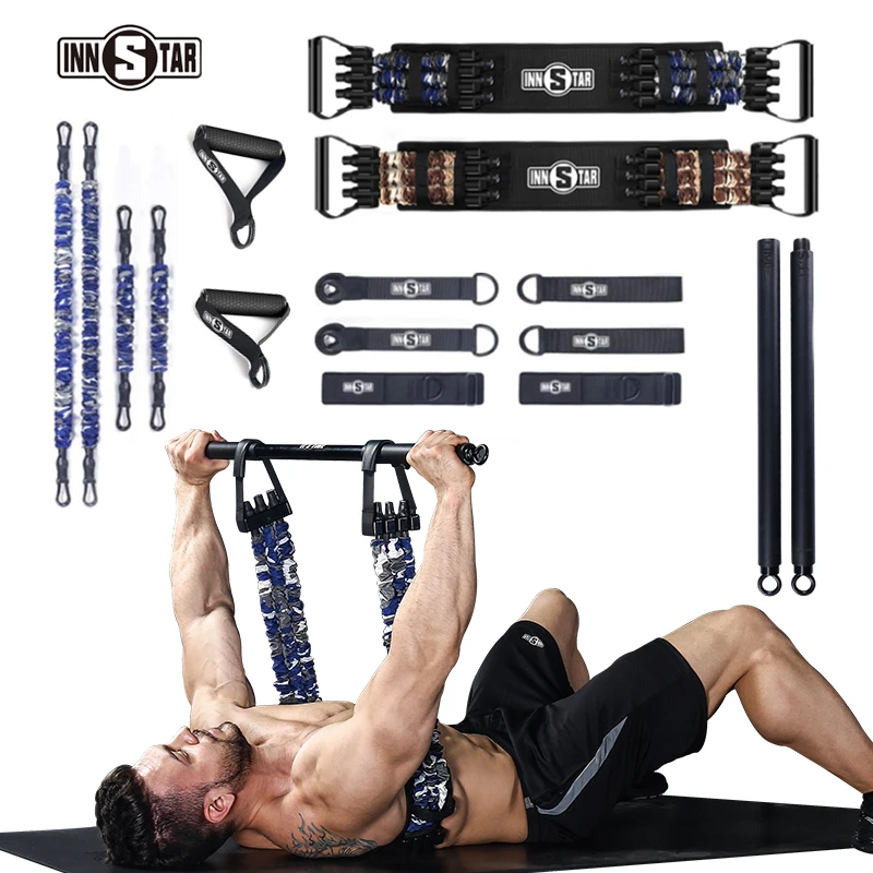 INNSTAR Home Gym Workout Set Bench Press Resistance Bands Deadlift ...
