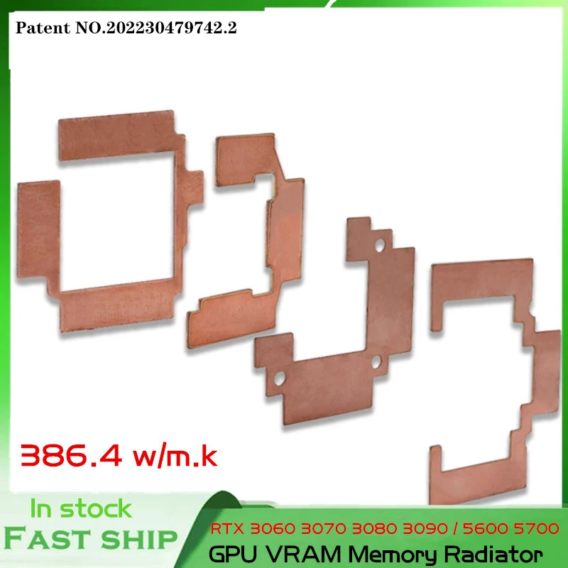 GPU RAM Radiator Memory Heatsink Copper Miner RTX 3060 3070 3080 3090 / ...