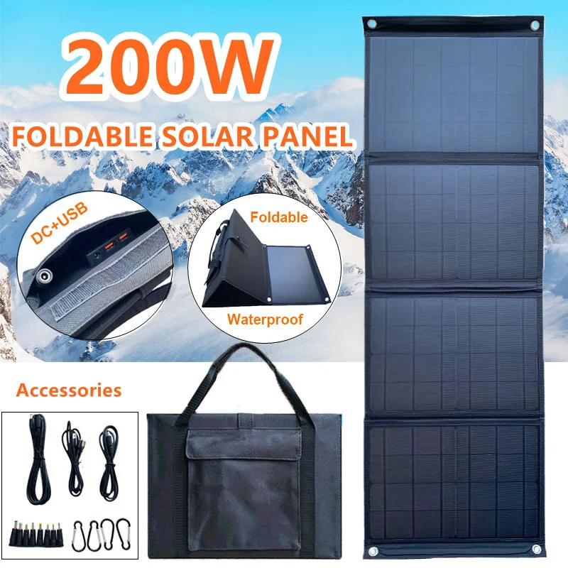 200W-Foldable-Solar-Panel-Dual-USB-DC-Solar-Cell-Portable-Folding ...