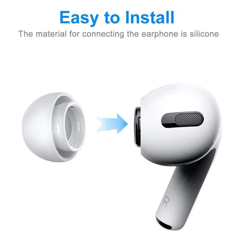 3 Pairs Ear Tips for Airpods Pro Noise Reduction Silicone Earbuds Ear ...