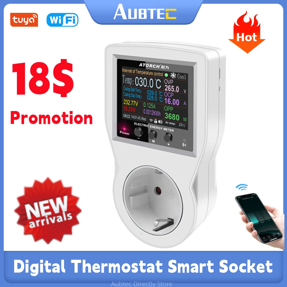 WIFI-Tuya-Smart-Digital-Temperature-Controller-Socket-App-Remote-Timer ...