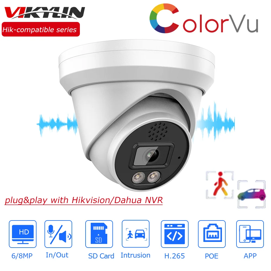 Hikvision-Compatible-6MP-8MP-ColorVu-IP-Camera-2-way-Audio-SD-Card-slot ...