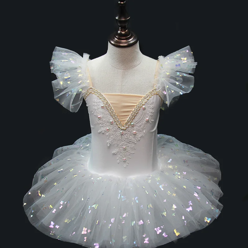 New Professional Ballet Tutu Girls White Platter Pancake Tutu Ballerina ...