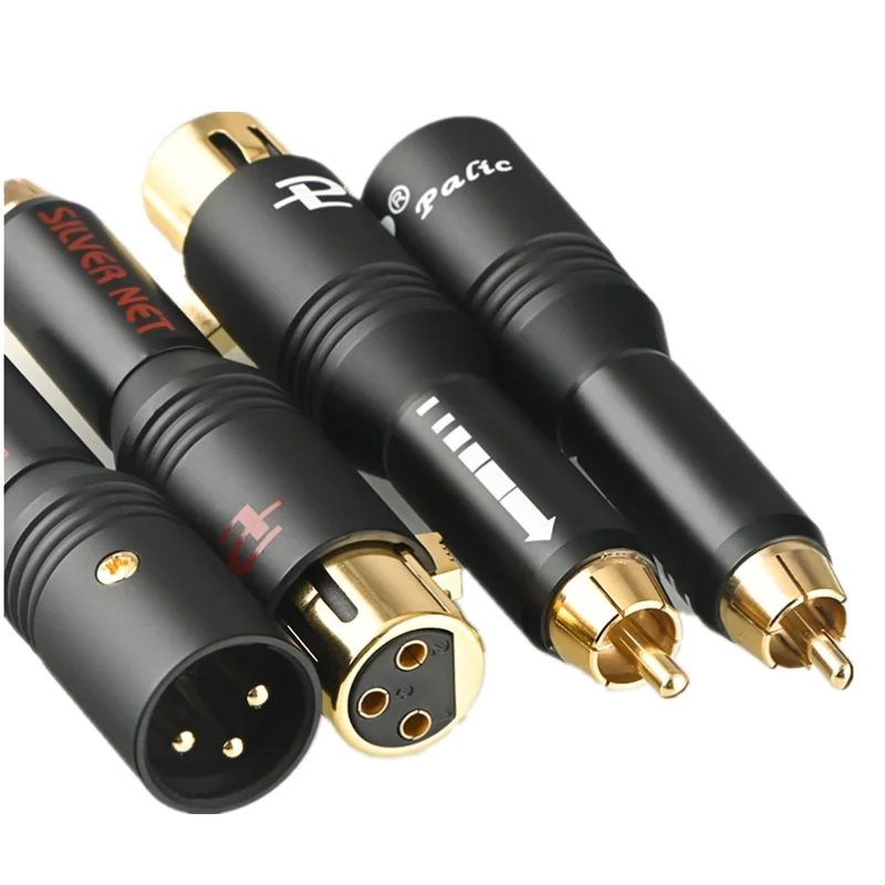 HiFi-Audio-Adapter-Gold-Plated-XLR-To-RCA-Converter-Plug-Male-Female ...