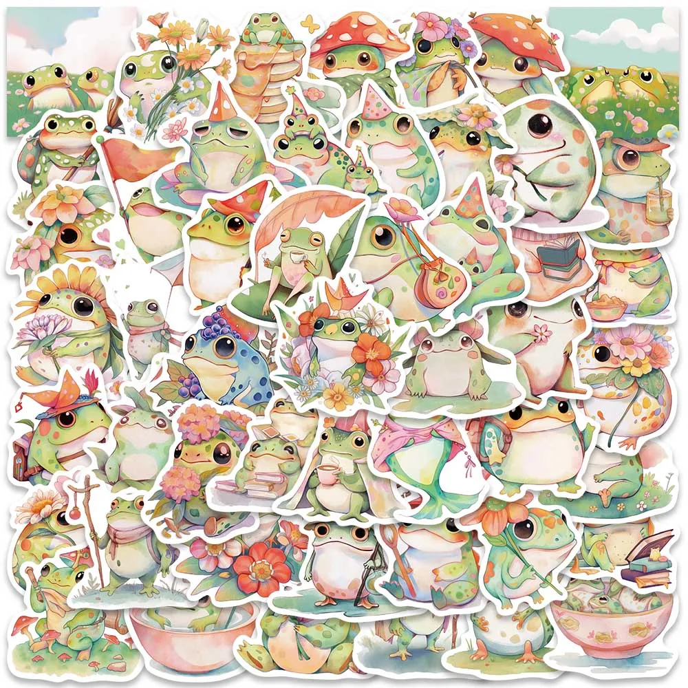 50pcs-Colorful-Frog-and-Toad-Stickers-Waterproof-Decals-DIY-Car-Diary ...
