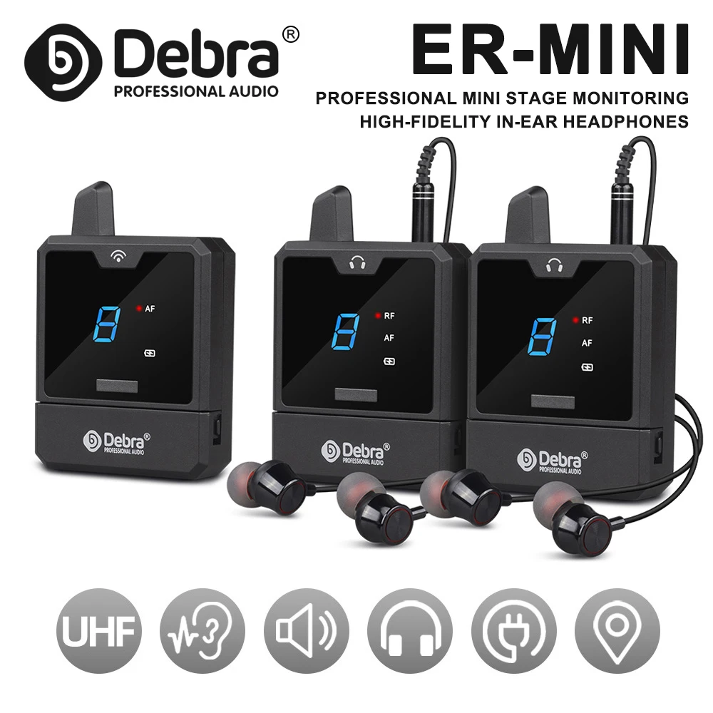 Debra-er-mini-Sistema-de-Monitor-intrauditivo-Inal-mbrico-UHF-sistema ...