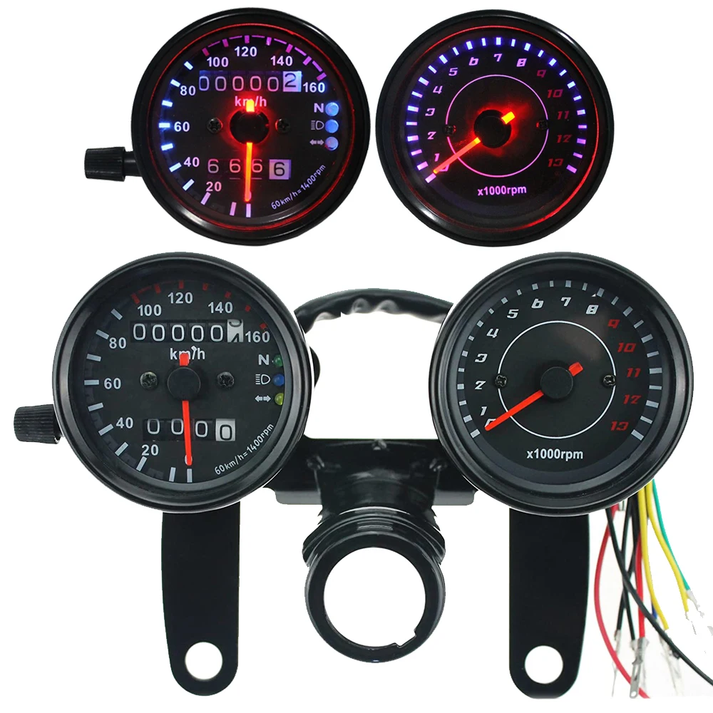 12V-Motorcycle-Gauge-Combo-Tachometer-and-Speedometer-Odometer-with ...