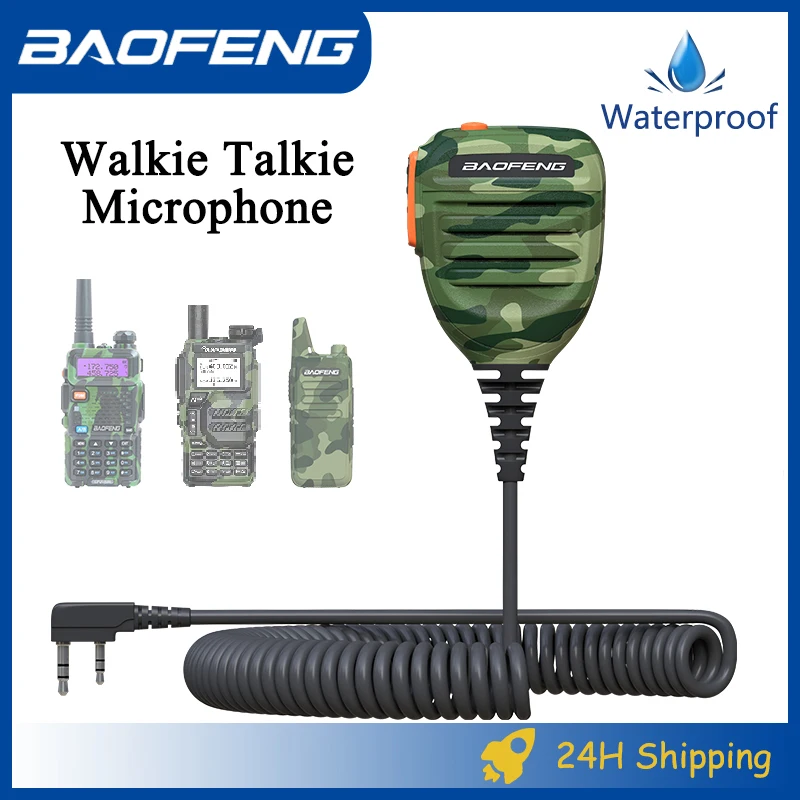 Baofeng UV-5R PTT Microphone Waterproof Camo Walkie Talkie Speaker ...