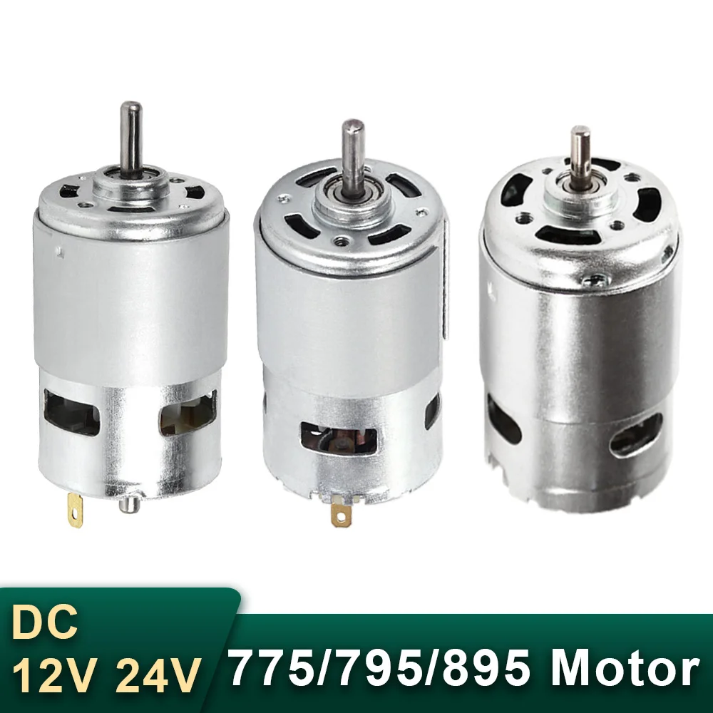 775 795 895 DC Motor 12-24V High-speed Large Torque Motors Ball Bearing ...