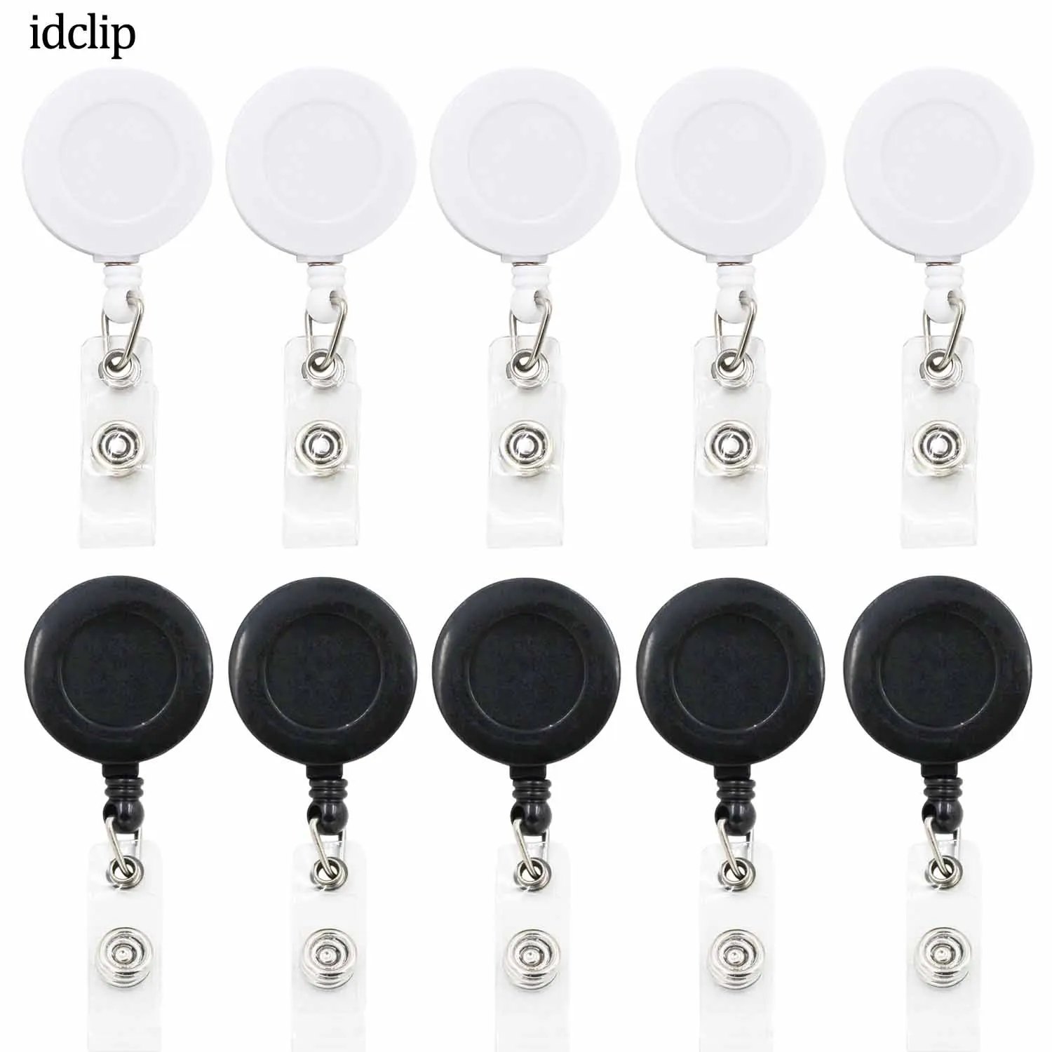 idclip-10-Pieces-black-white-Retractable-Badge-Holder-ID-Badges-Reel ...