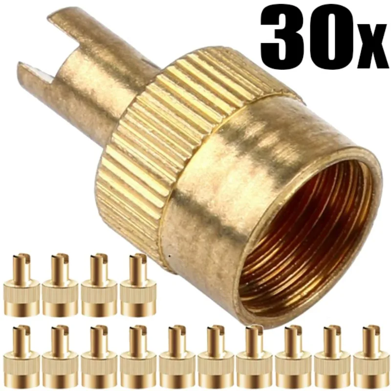 Tire Valve Stem Cap Full Copper Slotted Head Stem Cover with Core ...