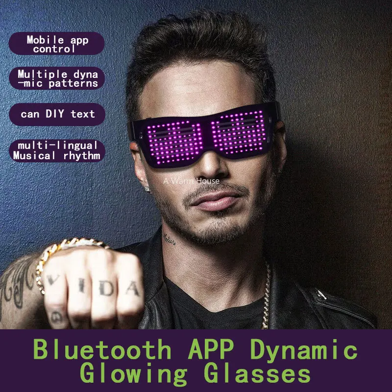 CHEMION Customizable Bluetooth LED Glasses For Raves,, 58% OFF