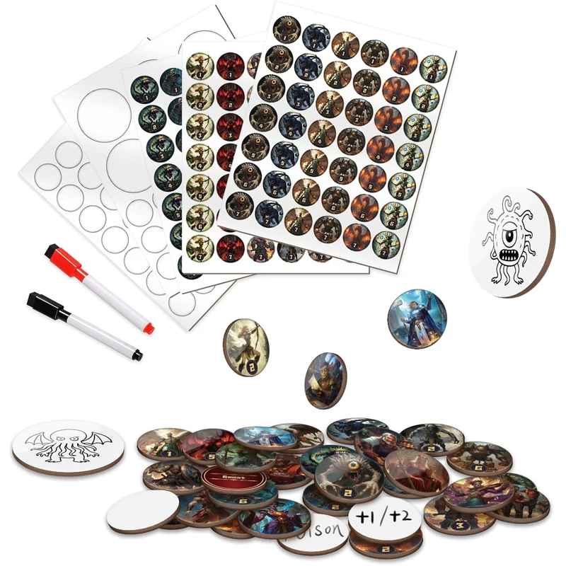 CZYY RPG Dry Erase Token Set - 192 PCS | Reusable Blank Tokens ...