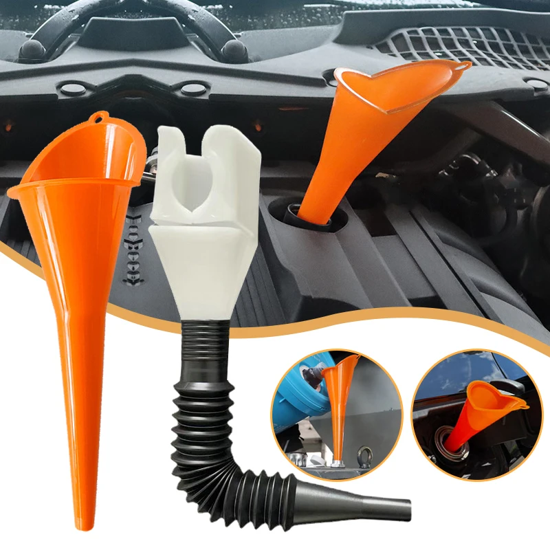 Car-Long-Stem-Funnel-Gasoline-Oil-Fuel-Filling-Tools-Anti-splash ...