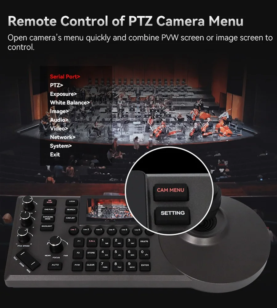 4D Keyboard Joystick NDI PTZ Controller video conference system video ...