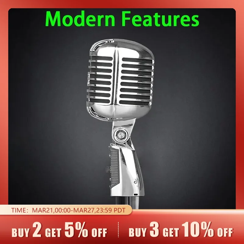 Vintage-Metal-Microphone-for-55SH-Classic-Dynamic-Vocal-Mic-Universal ...