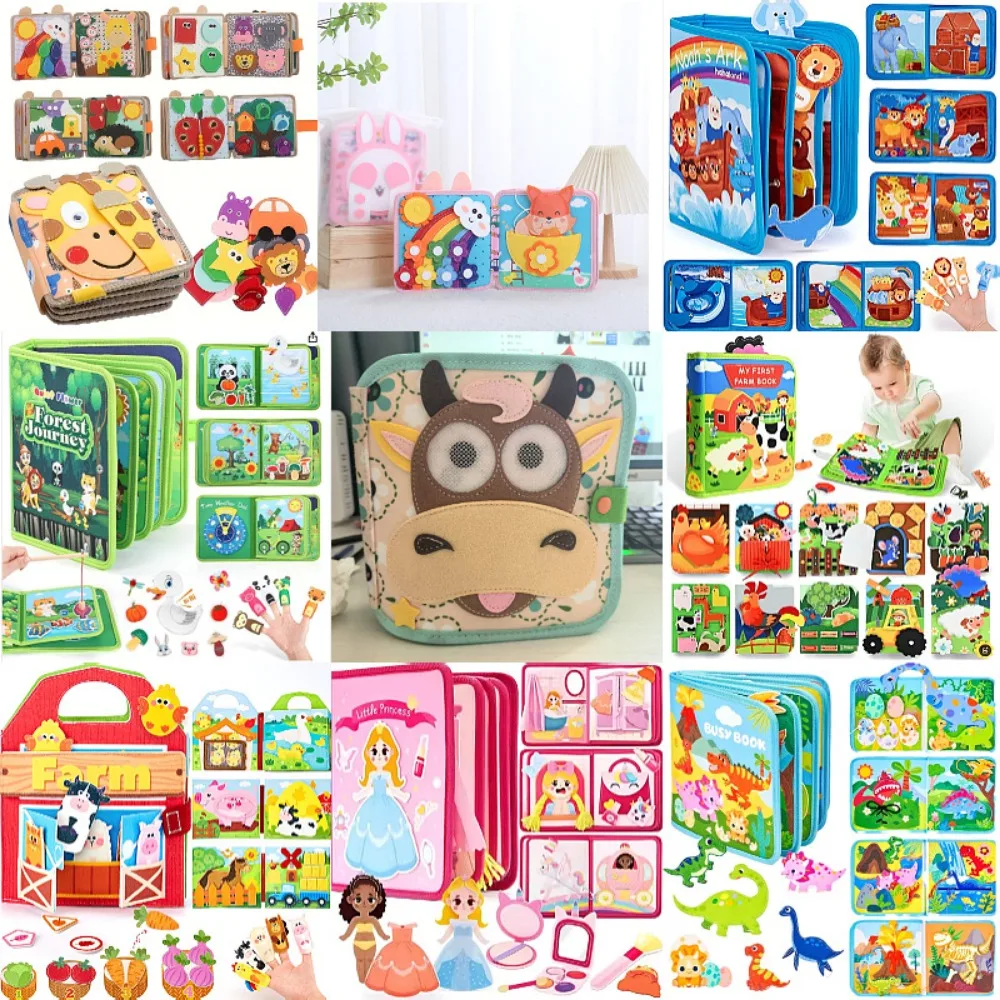 Cartoon Felt Cloth Book Montessori Activity Book 3D Fabric Book Tear ...
