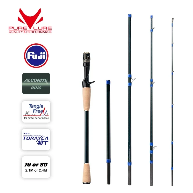 PURELURE ROCRS High Sensitivity Travel Portable Fishing Rod Ultra-light ...