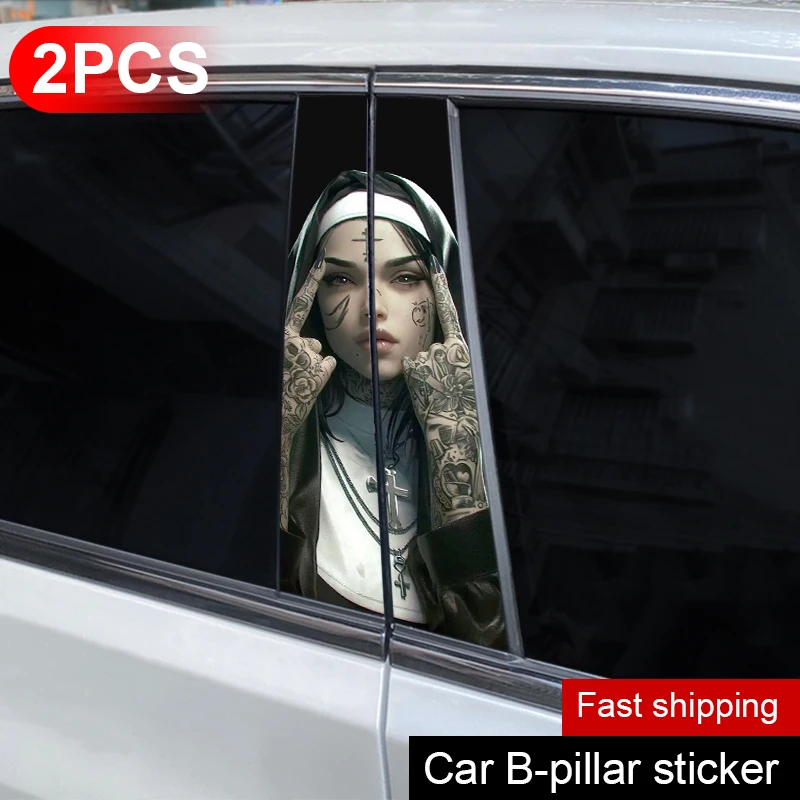 2 Stuks Roken Nun Auto Stickers Diy Autodeur Pijler Stickers Auto B ...