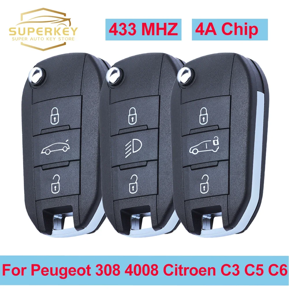 SUPERKEY-4A-Chip-Flip-Remote-Folding-Car-Key-433-MHZ-HU83-VA2-Blade-For ...