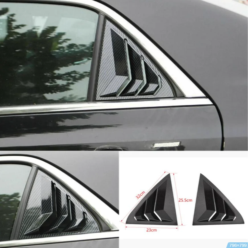 carbon-fibre-ABS-Side-Window-Louvers-Air-Vent-Shades-Cover-Trim-2PCS ...