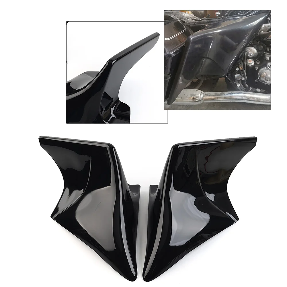 2x-Glossy-Black-Motorbike-Extended-Side-Cover-Panel-For-Harley-Touring ...