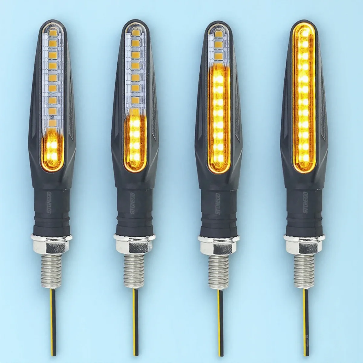 2Pcs Motorcycle LED Turn Signal Lights 12 SMD Tail Flasher Flowing ...