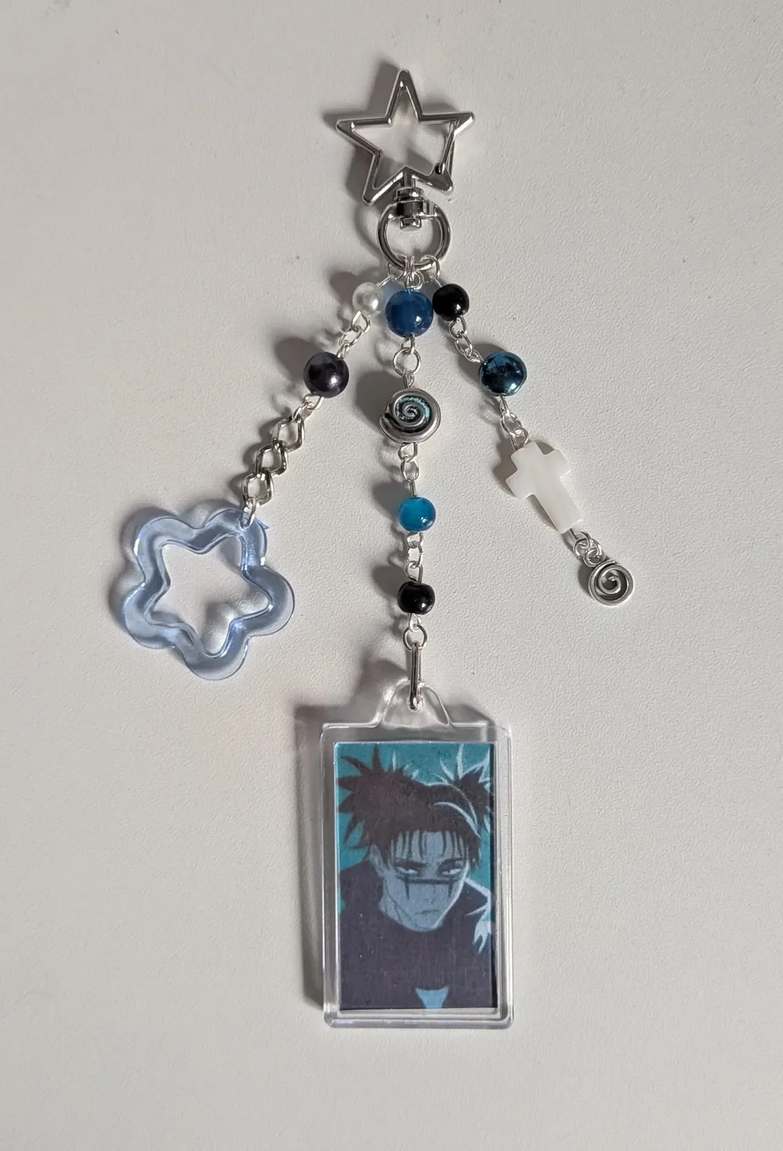 Handmade Grunge Y2K Spiral Star Chain Silver Blue Jujutsu Kaisen Choso ...