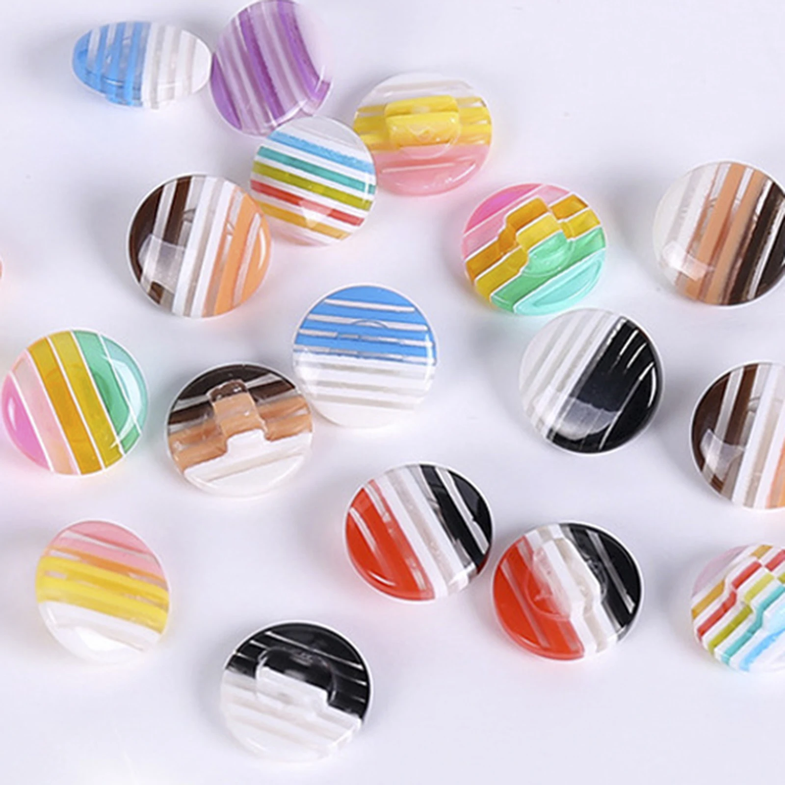 14MM-Multicolor-Resin-Sewing-Shank-Buttons-Round-Rainbow-Pattern ...