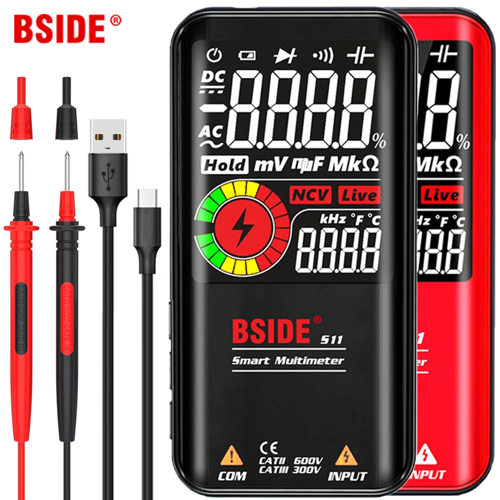 BSIDE-Digital-Multimeter-9999-T-RMS-3-5-LCD-Color-Display-DC-AC-Voltage ...