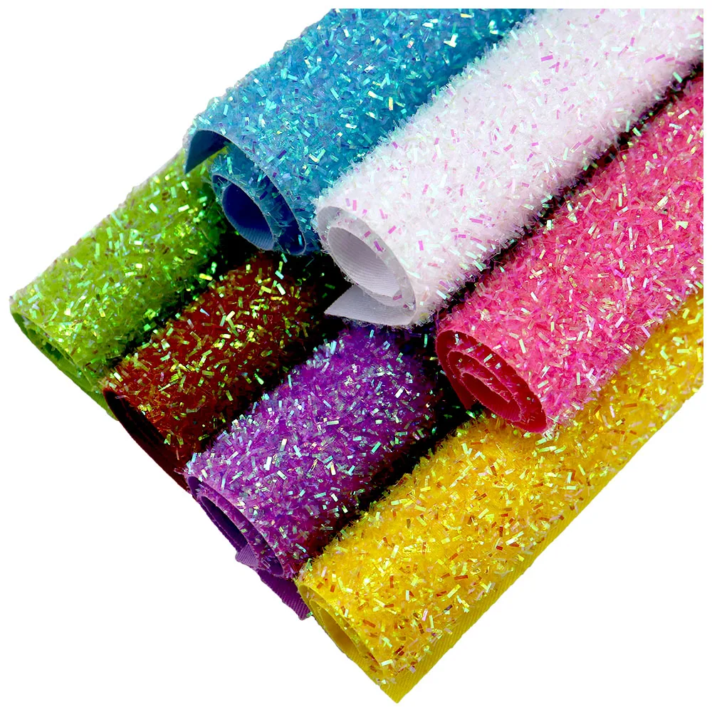 Tinsel-Glitter-Fabric-Leather-With-Color-Twill-Backing-Faux-PU-Leather ...
