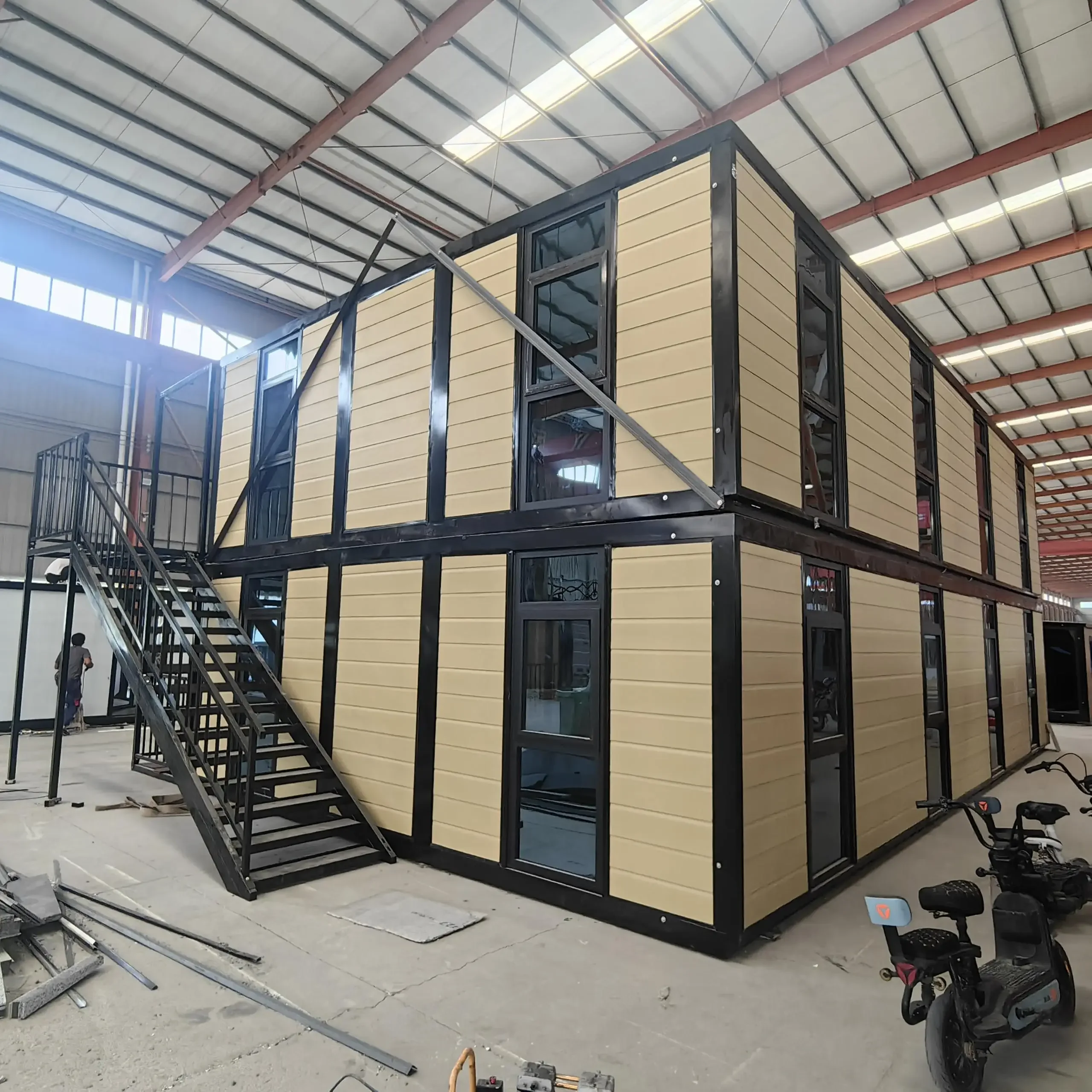 Barn-Homes-Double-Story-Flat-Pack-House-with-Bathroom-and-Kitchen ...