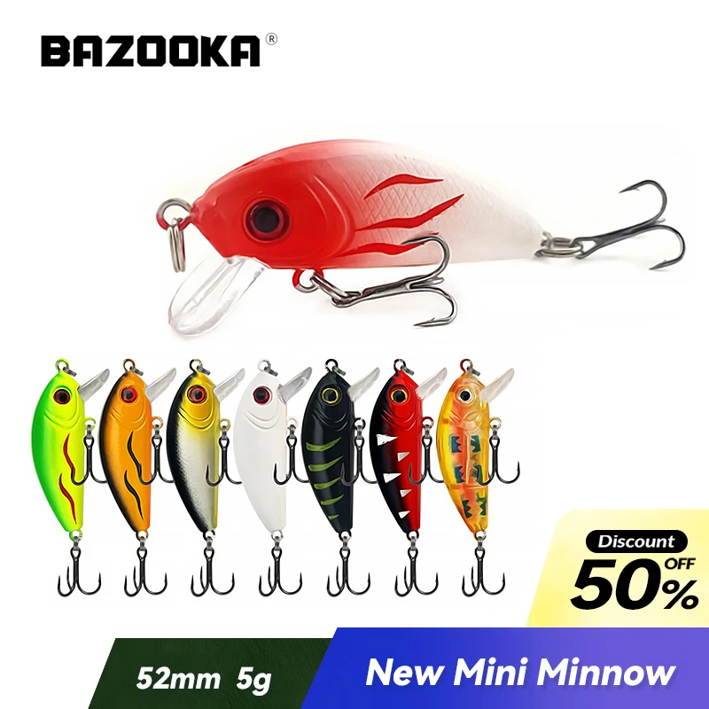 Bazooka 52mm 5g Mini Jerkbait Minnow Fishing Lure Hard Floating ...