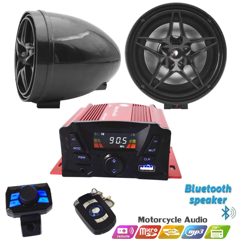 12V-UTV-ATV-Golf-Cart-Motorcycle-Weatherproof-Bluetooth-Speakers-MP3 ...