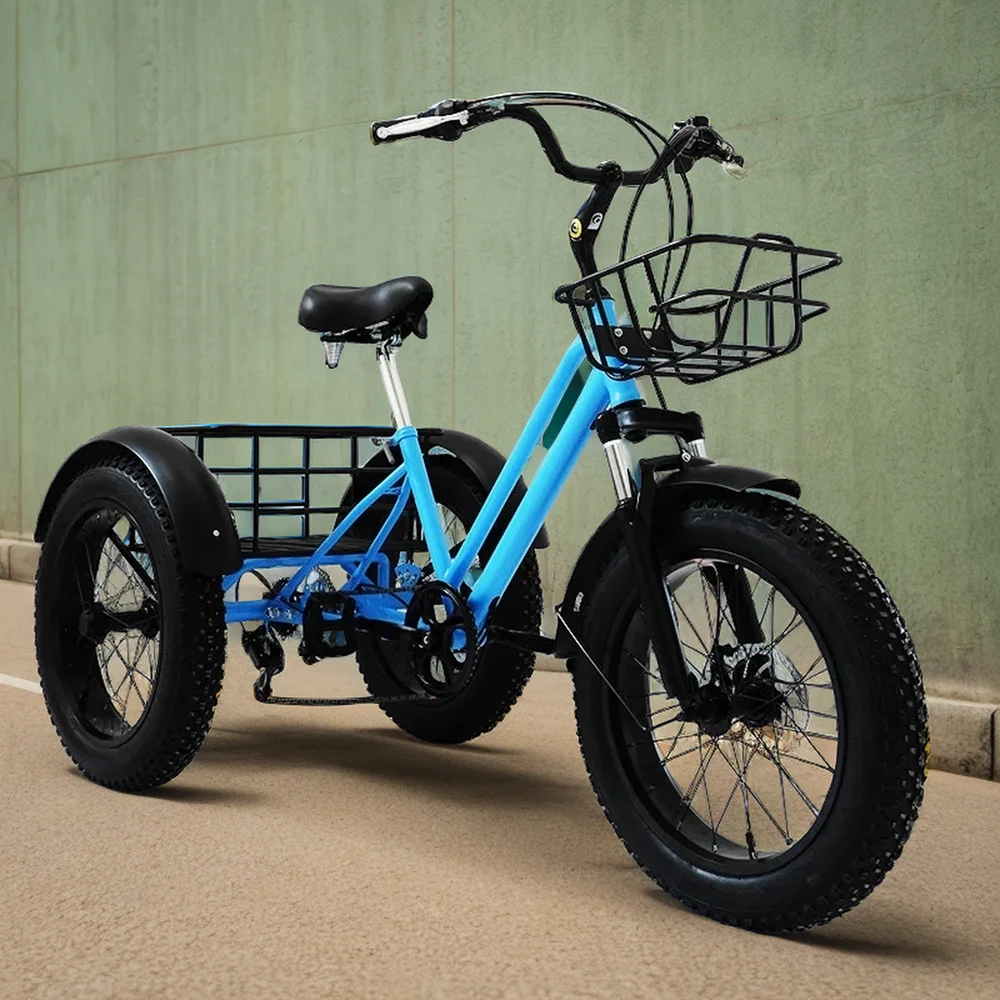 20-Zoll-MTB-Fett-Reifen-Pedal-Dreirad-7-Geschwindigkeit-Offroad-Fatbike ...