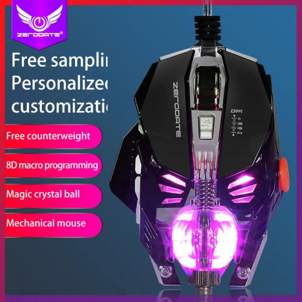 Rat-n-mec-nico-con-cable-para-videojuegos-luz-luminosa-USB-bola-de ...