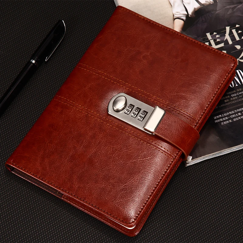 Solid Color A5 Planner Notebooks And Journals Diary With Lock Password Agenda Office Bussiness ...