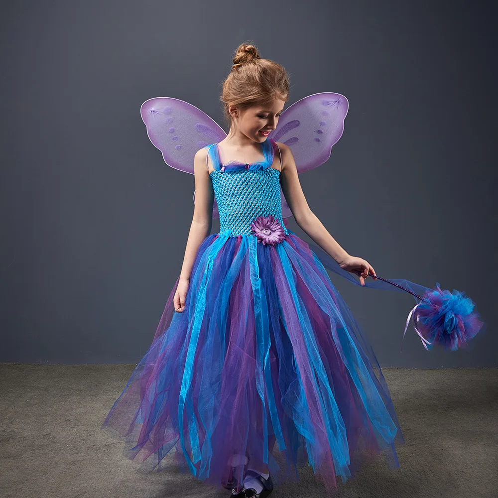 Girls Fairy Princess Costume Children Christmas Dresses Fancy Tutu Dress Wings Kids Birthday Party Halloween Cosplay Ball Gown AliExpress