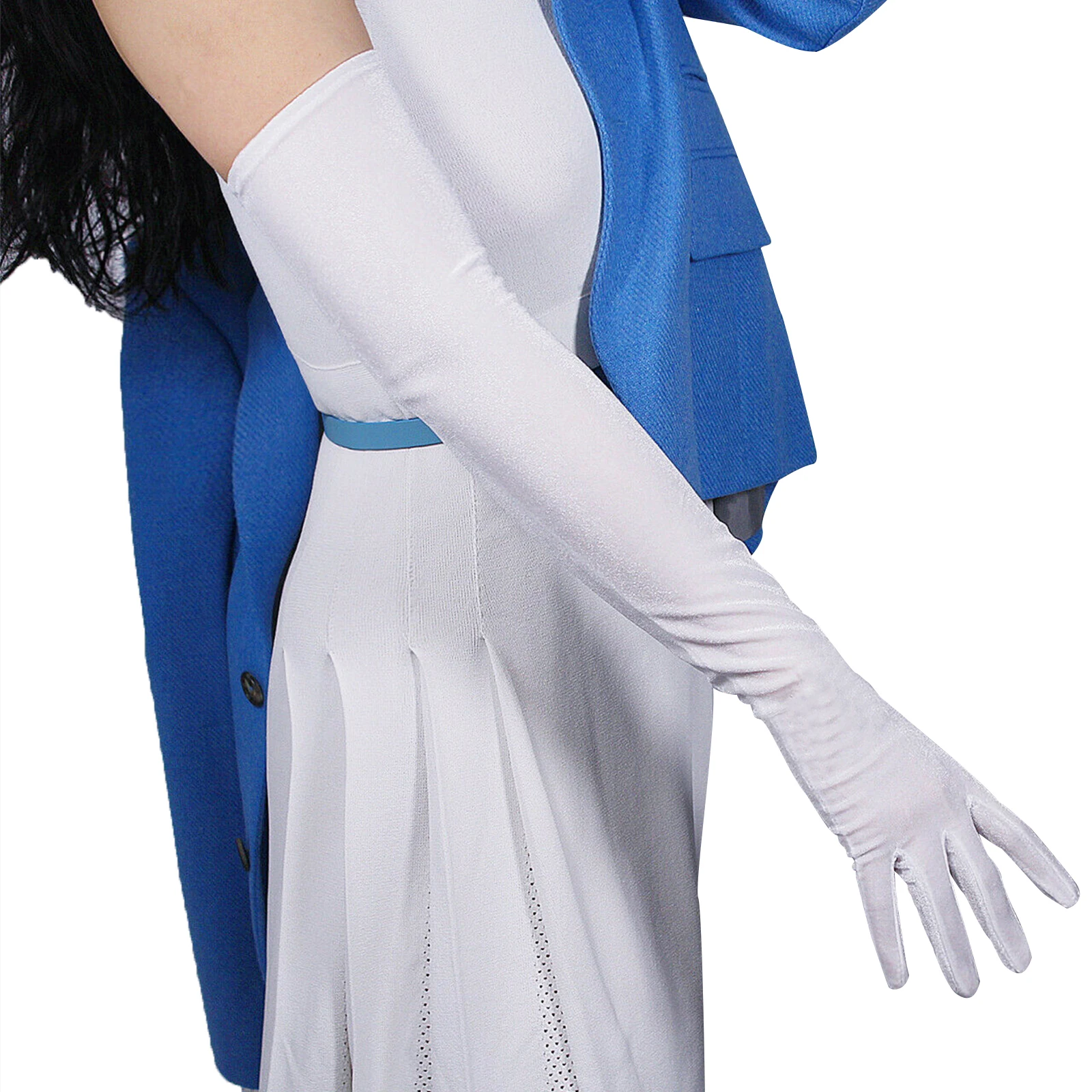 DooWay Women's White 23-inch Velvet Long Gloves Touchscreen TECH ...