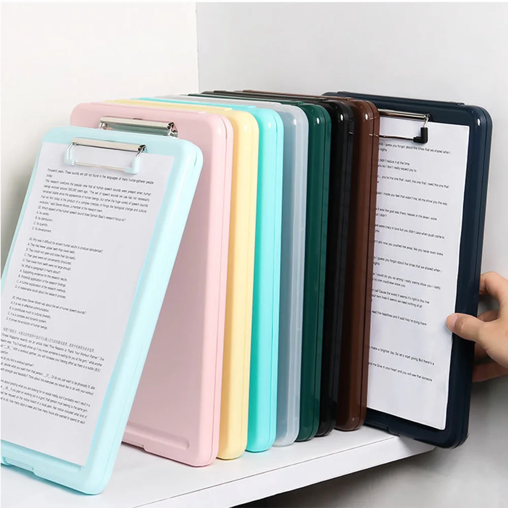 A4 Paper File Document Storage Box With Folder Clip Writing Board ...