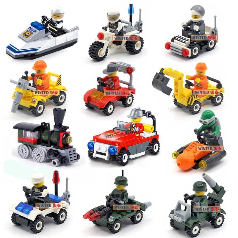Original Mini Transportation Assembled Models Blocks Car Compatible ...