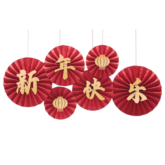 6pcs Chinese New Year Party Decorations Red Chinese Fu, 46% OFF