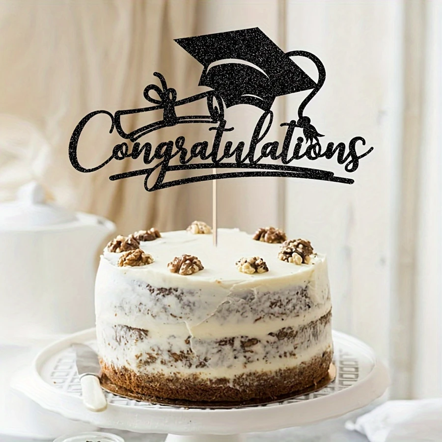 Bachelor Cap Congrasts Grad Acrylic Cake Toppers Congratulation Class ...