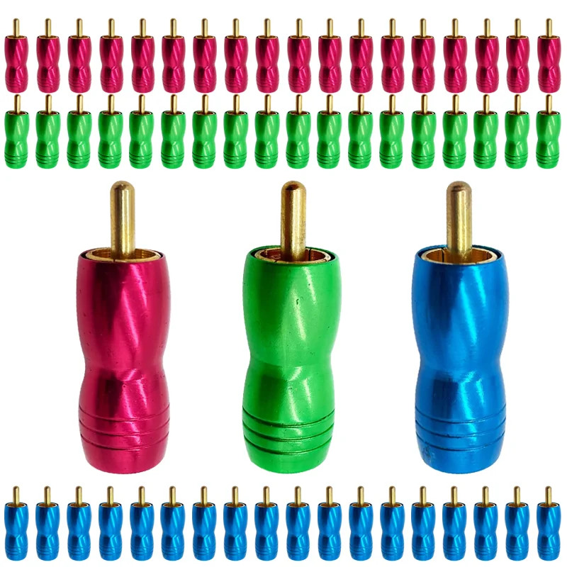 5/20/100PCS RCA Connector RCA Male Plug Soldering Wire Gold Plated ...