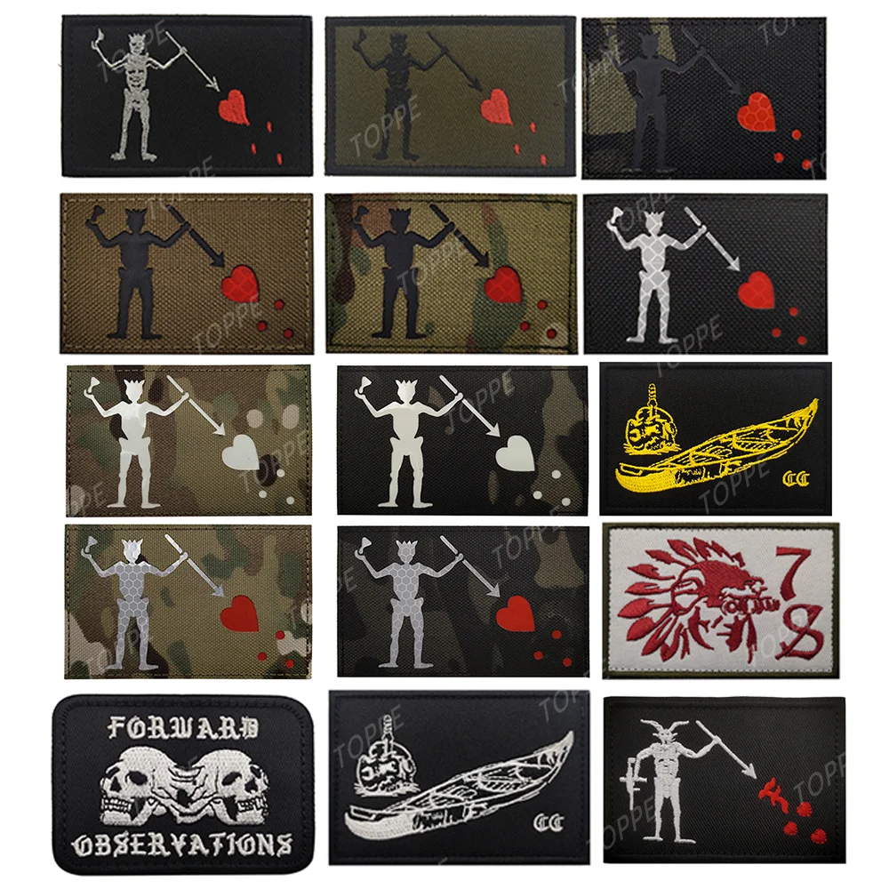 Black-Beard-Blackbeard-Pirate-Flag-Patches-Edward-Reflective-Patch ...