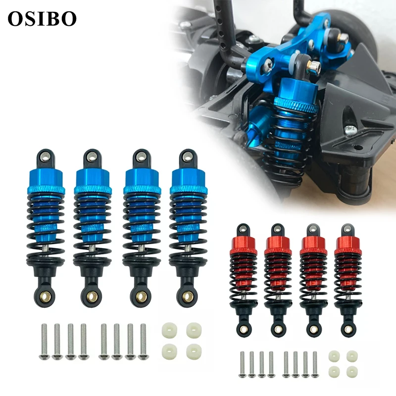 4Pcs Aluminum Alloy Shock Absorbers Damper Set 60mm for Tamiya TT-02 TT ...